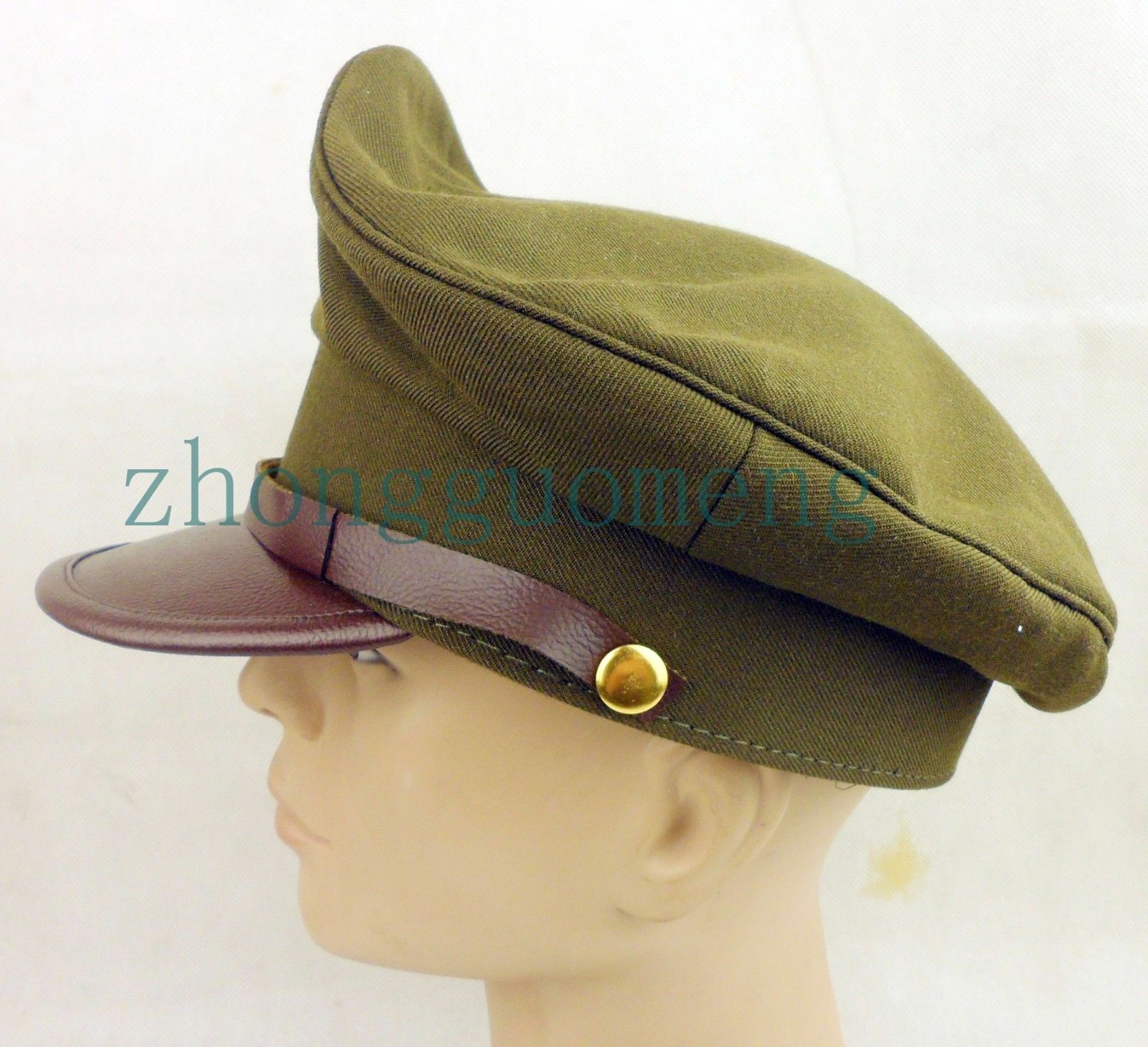 WWII CHINESE kuomintang army Officer Crusher Hat Cap With BADGE size L ...