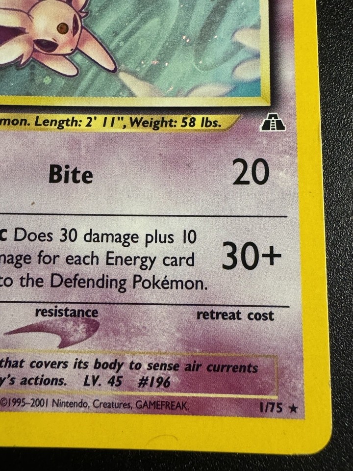 1st Edition Espeon 1/75 Neo Discovery Pokemon Card Holo Foil Rare HP | eBay