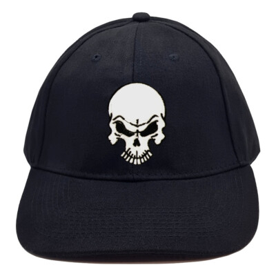 Skull Embroidered Hat Baseball Biker Rock You also can Choose Colour ...