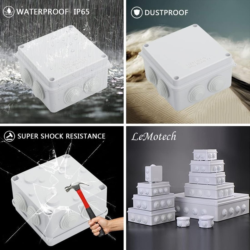 3.9" x 2.8" Waterproof and Dustproof Junction Box - Safe Electrical ...