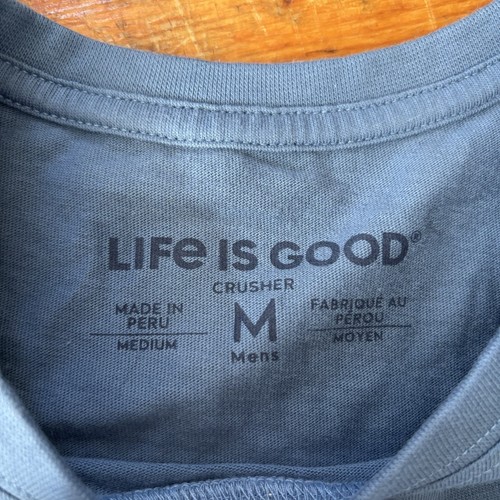 EUC Life Is Good Shirt Mens M Blue Crusher Longsleeve Tee Dads Repair ...