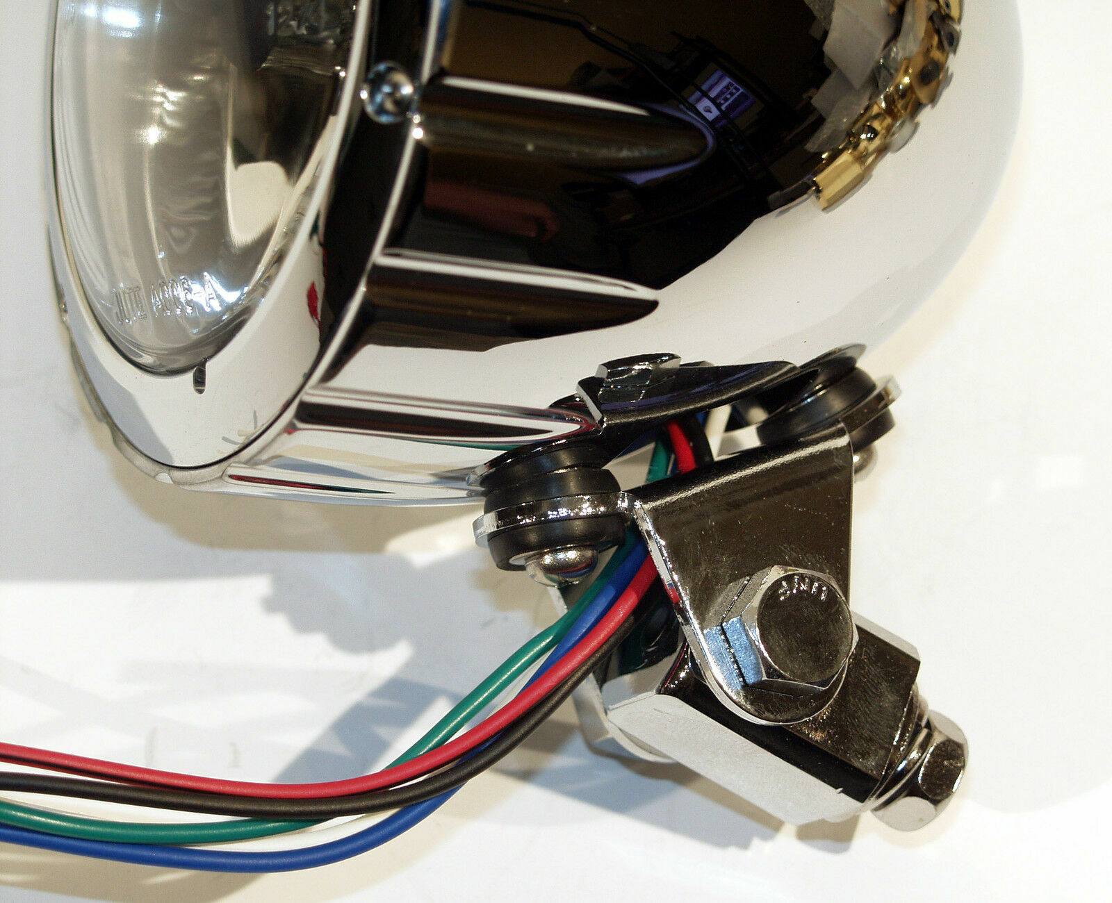 4 " Inch Bottom Mount Headlight H4 Halogen CNC'd Billet Aluminum Harley ...