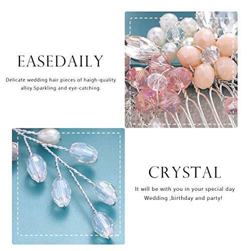 Crystal Bridal Hair Comb Silver Rhinetsone Wedding Hair Pieces Pearl ...