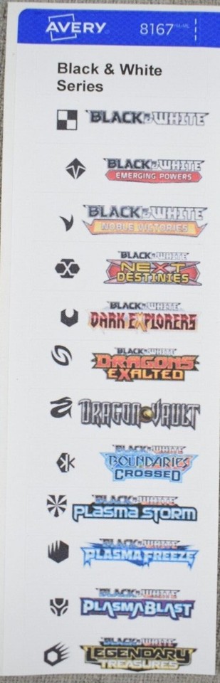 Pokemon Labels Block Set TCG Card For Dividers Stickers Pick From List ...