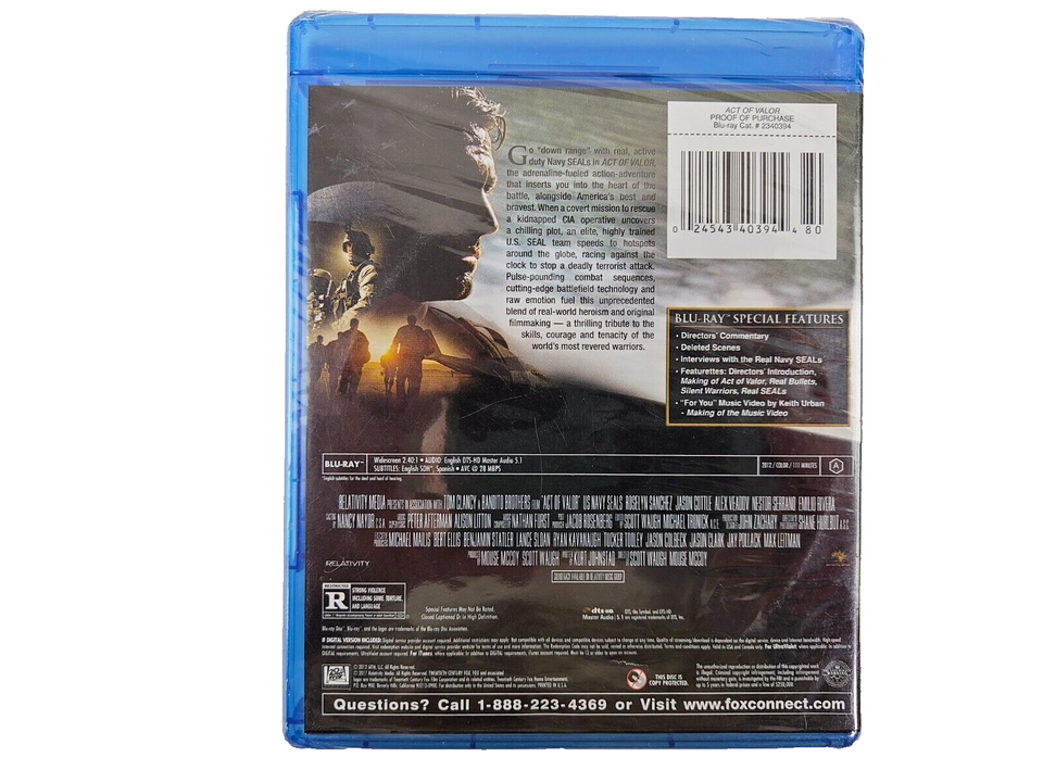 Act of Valor Blu-Ray Disc Featuring Active Duty Navy Seals Rated R - 1 ...