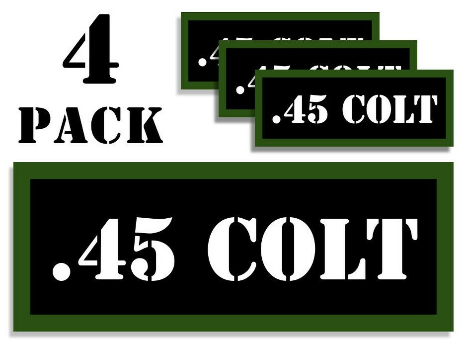 45 COLT Ammo Can LABELS STICKERS DECALS for Ammunition Cases 3"x1.15" 4 ...