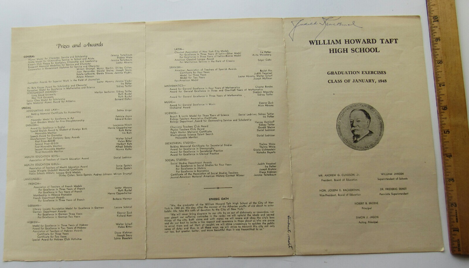 William Howard Taft High School Senior Yearbook c1948 Lot Bronx New ...