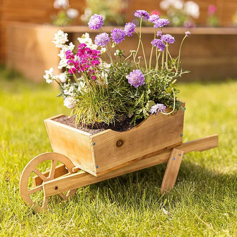 Wooden Garden Cart Planter Garden Wagon – GiantexUK