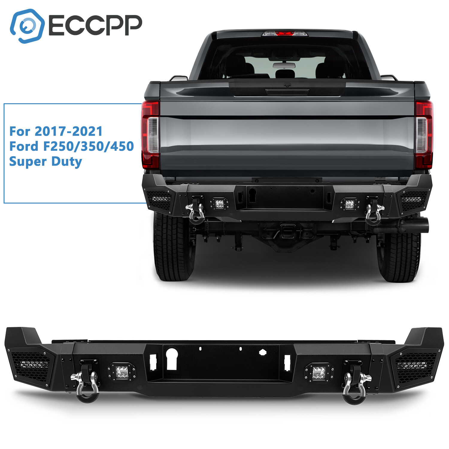For 2017-2019 Ford F250 F350 F450 Complete Steel Rear Bumper Assembly ...