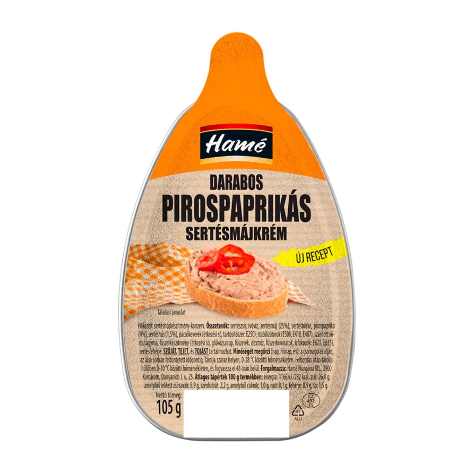 16x Hungarian Hame Pork Pate with Chopped Red Paprika - Sertésmájkrém ...