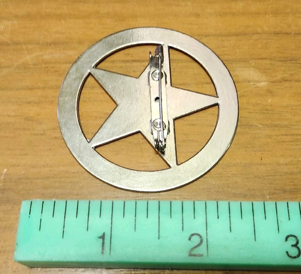 Silver Color Costume Star Badge Pin Brooch Cowboy | eBay