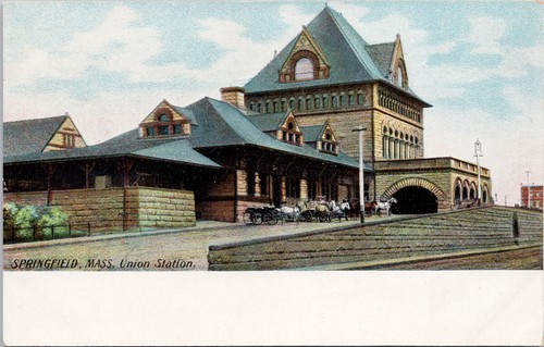 Springfield MA Union Station Train Depot Unused Postcard G73 | eBay