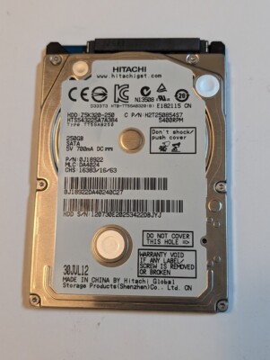 Hitachi 250GB SATA Laptop Hard Drive 5400RPM 2.5" HTS543225A7A384 | eBay