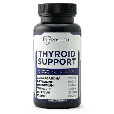 ThyroShield Thyroid Support Supplement – 60 Capsules – with Iodine ...