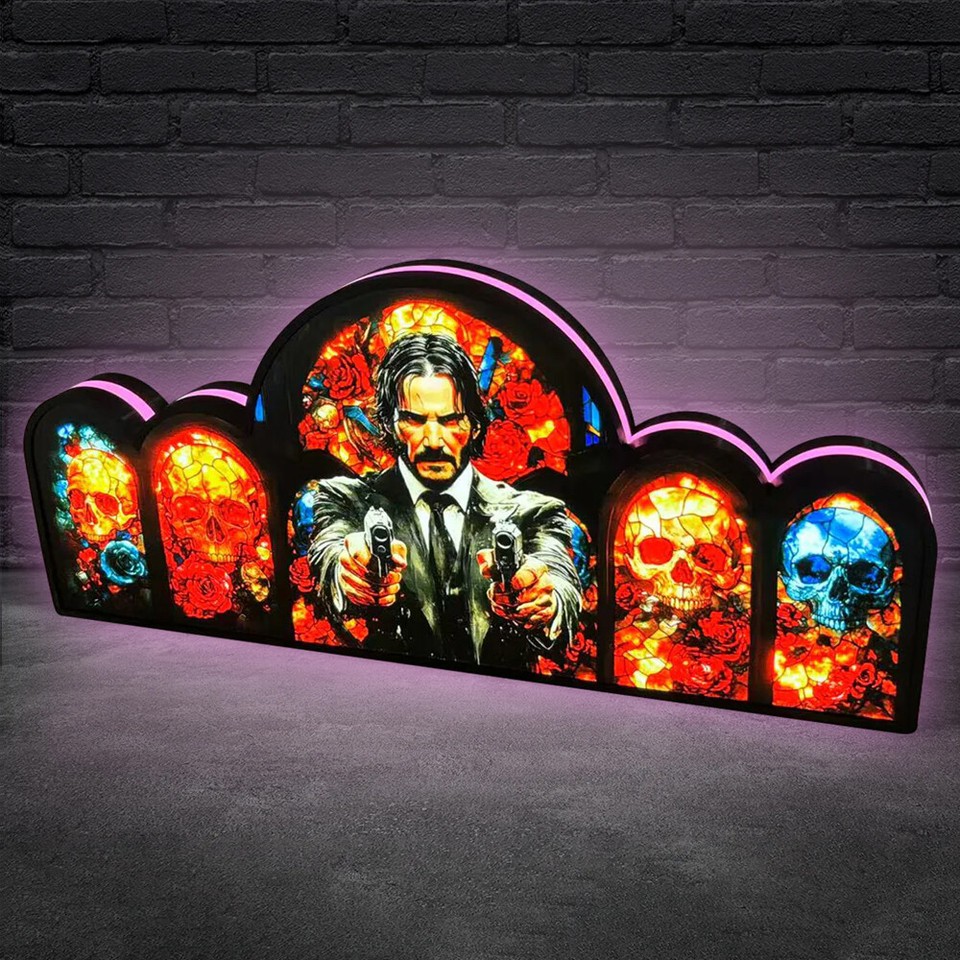 John Wick Pinball Topper 3D Printed LED Light Box Game Room Decor | eBay