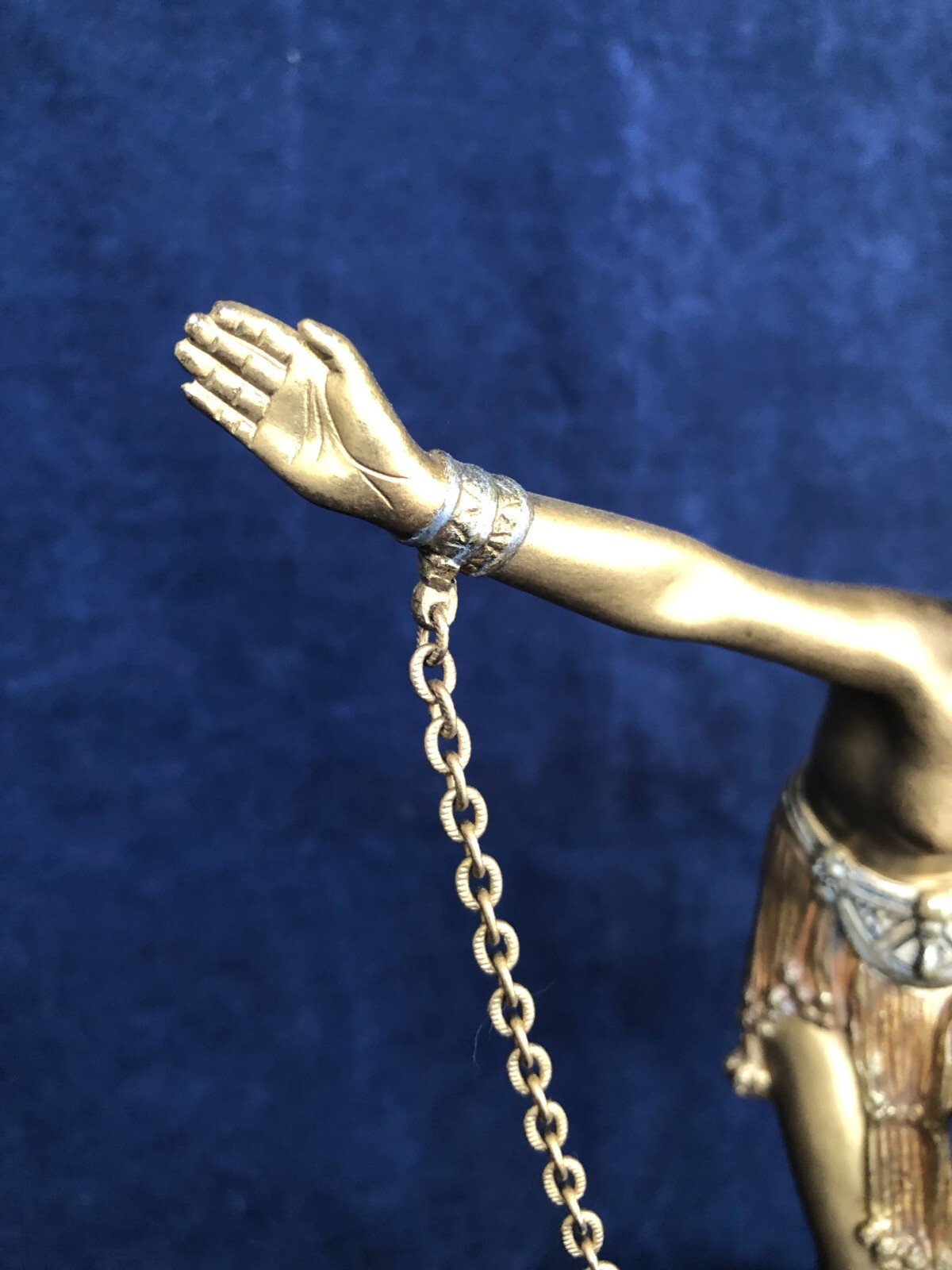 Art Deco Original Demetre Chiparus Bronze Hand Painted Figure: Chain ...