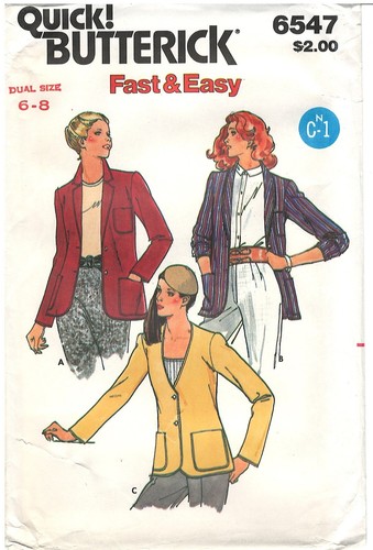 Quick Butterick 6547 Misses Jacket size 6-8 sewing pattern uncut | eBay