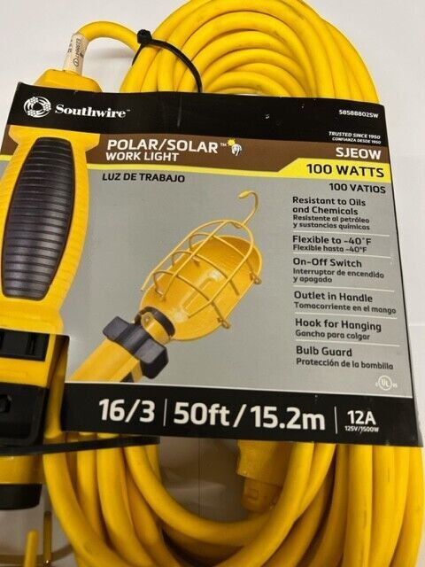 Southwire Metal Shield Trouble Light 16/3 50' Sjeow | eBay