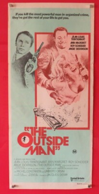 THE OUTSIDE MAN ORIGINAL 1972 CINEMA DAYBILL FILM POSTER Roy Scheider ...
