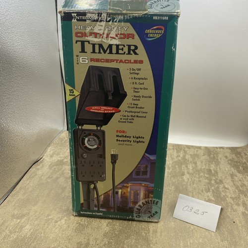 Intermatic HB3116R8 Heavy Duty Outdoor Timer W 6 Receptacles Wall ...