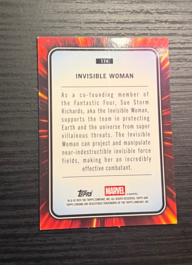 Invisible Woman Orange Parallel Topps Chrome 2025 Marvel Numbered/25 | eBay
