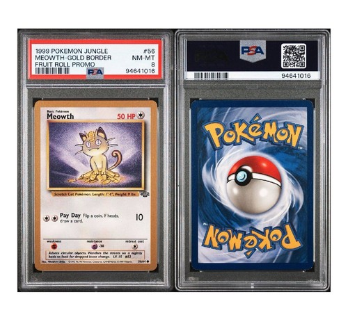 PSA 8 Near Mint Meowth Gold Border Exclusive Promo Pokemon Card Jungle ...