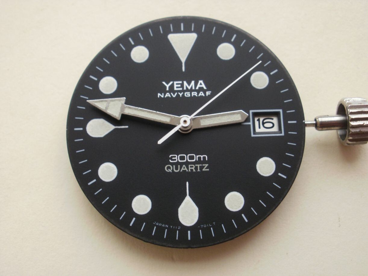Yema Navygraf 300m. men's ref.T9 043 6 original diver quartz vintage ...