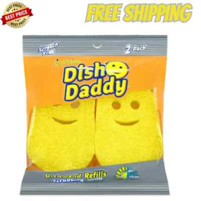 4 Scrub Daddy Dish Daddy Refill 2-Pack Sponge Flextexture Foam Long ...
