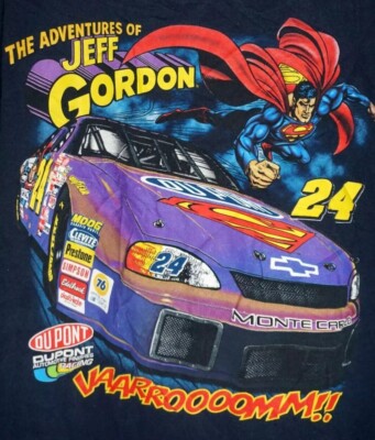 Vintage 90s Nascar Jeff Gordon Superman Tee Shirt 1999 Gift For Fans | eBay