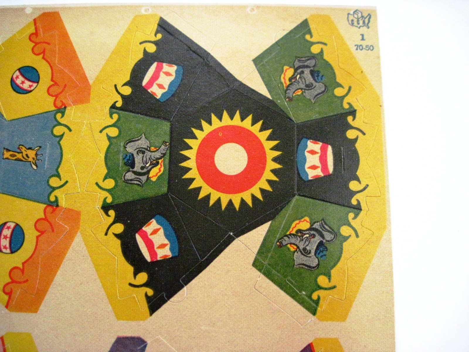 Vintage Sheet of Punch Out Craft To Make A Basket Out of Card Board ...