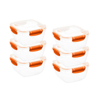 Superio Plastic Food Storage Containers, Airtight Lids, 48 oz., Orange ...