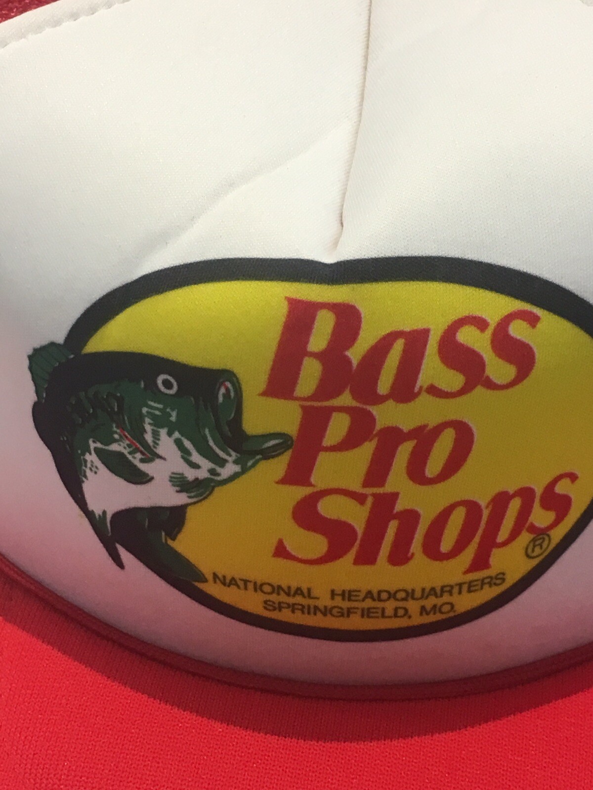 Vintage Bass Pro Shops Fish Logo Mesh Trucker Red Fishing Hat Cap ...