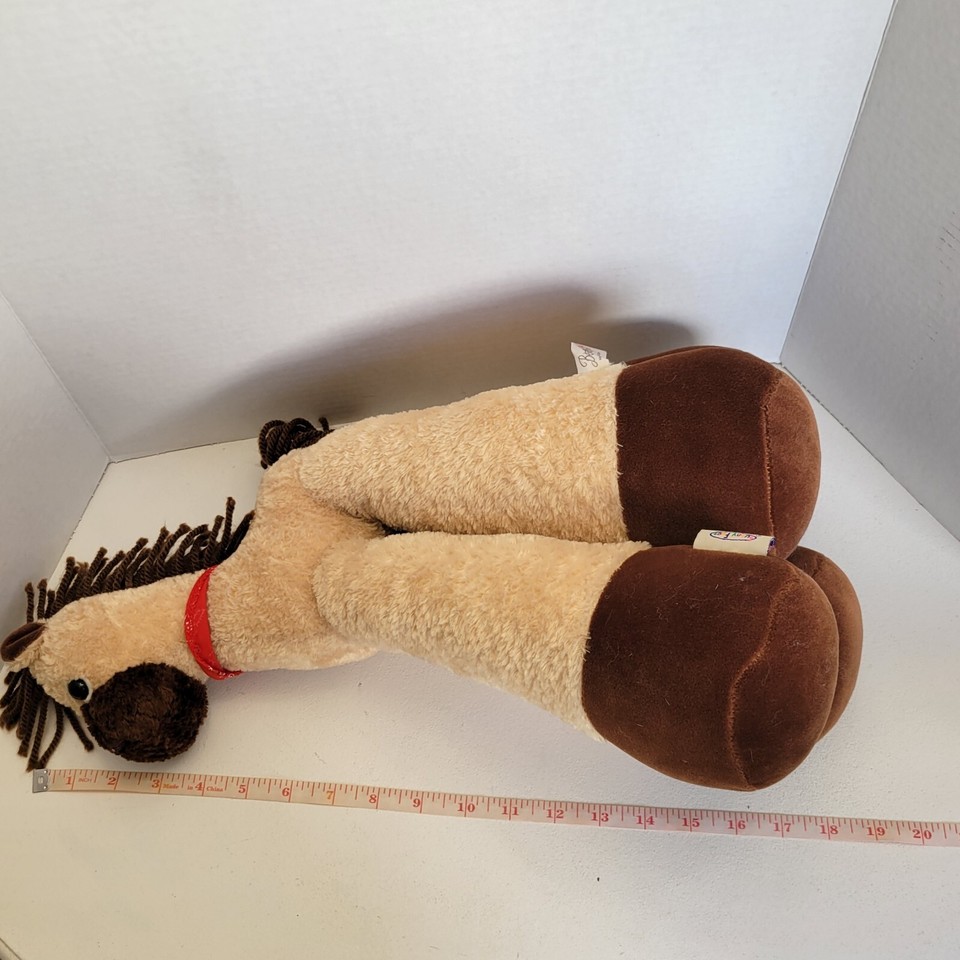 Plush 18" Long-Legged Horse Pony Tan and Brown Bestever Stuffed Animal ...