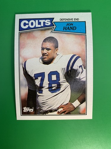 1987 Topps Jon Hand RC #382 Indianapolis Colts | eBay