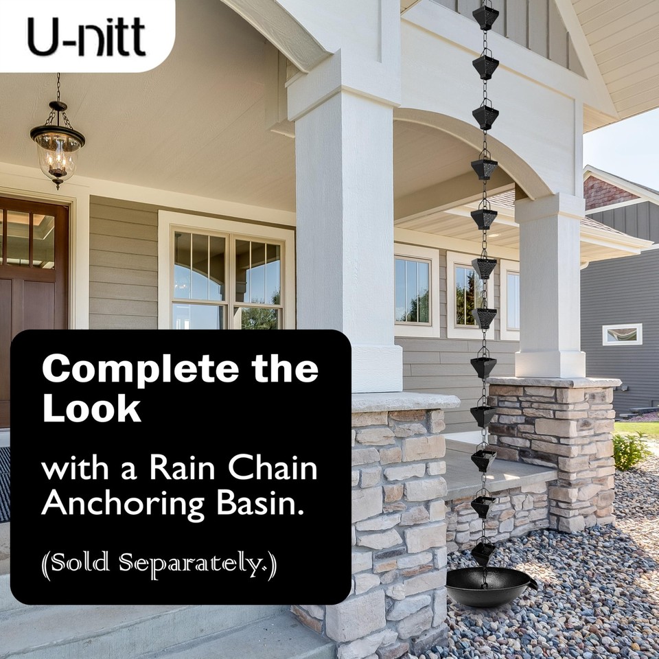 Rain Chain Water Collection for Gutters, Rainwater Catcher & Diverter ...