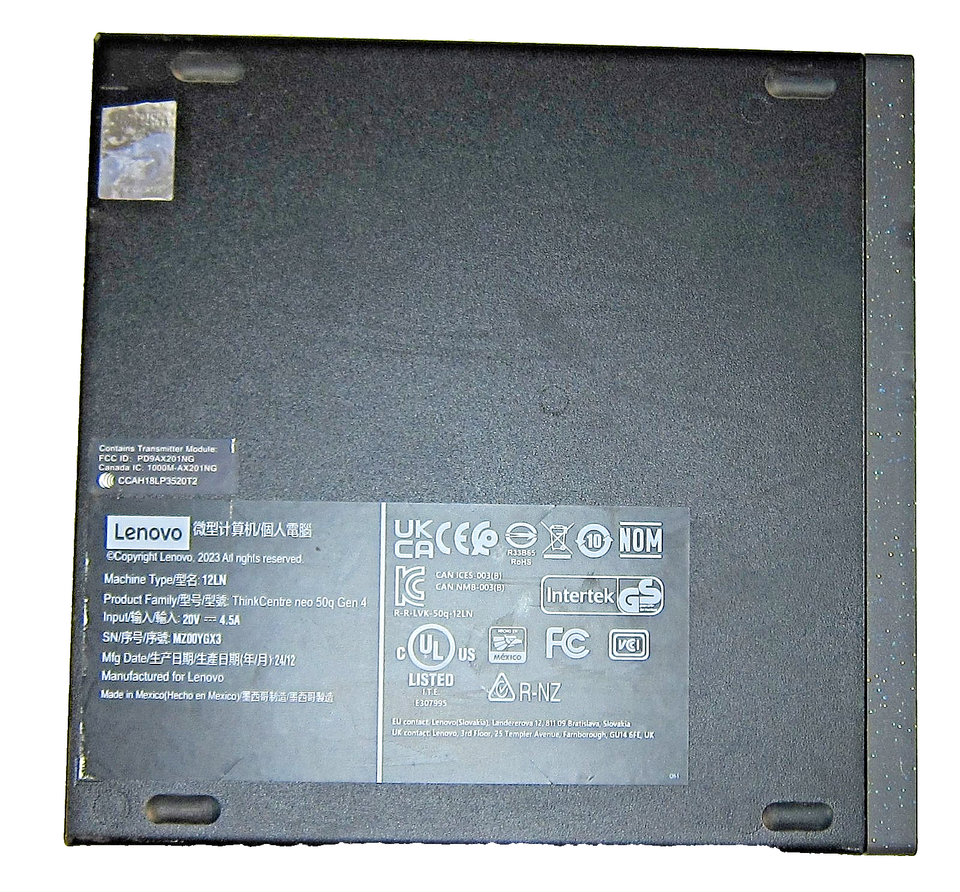 Genuine Lenovo ThinkCentre Neo 50q Gen4 Tiny USFF PC Chassis Case with ...