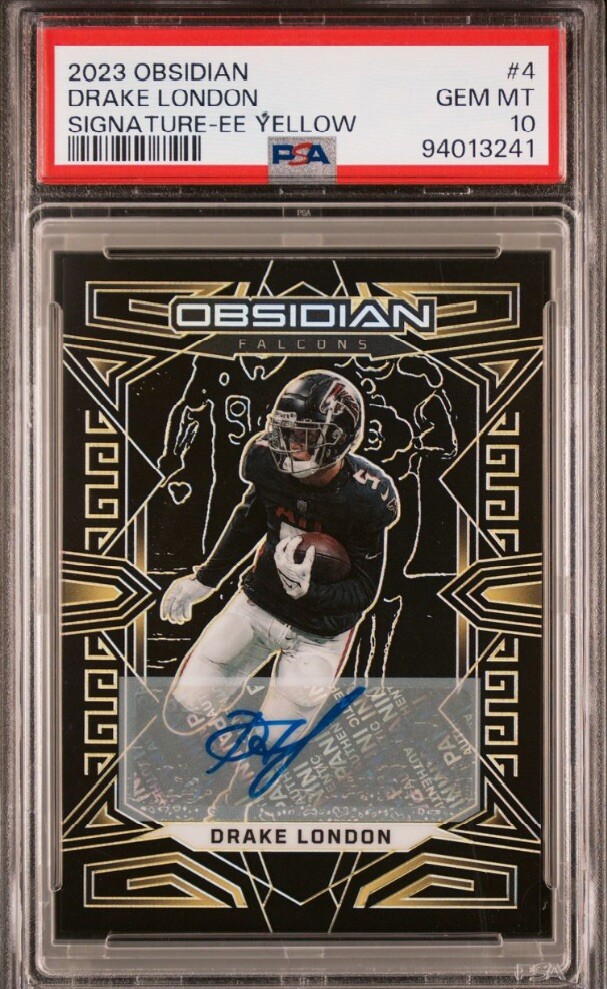 POP 1 - 2023 Obsidian Drake London GOLD Auto /10 🔥PSA 10🔥Falcons! | eBay