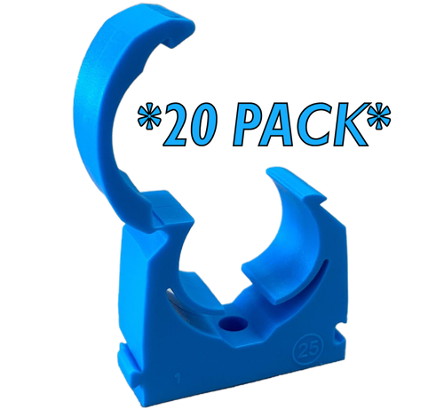 20 Pack of 25mm Pipe Clips for Blue MDPE Water Main Pipe Bracket | eBay UK