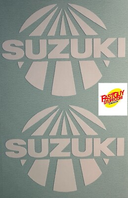 2 Suzuki RM RA RH 125 250 400 465 500 White Sunrise Sticker Set | Front ...