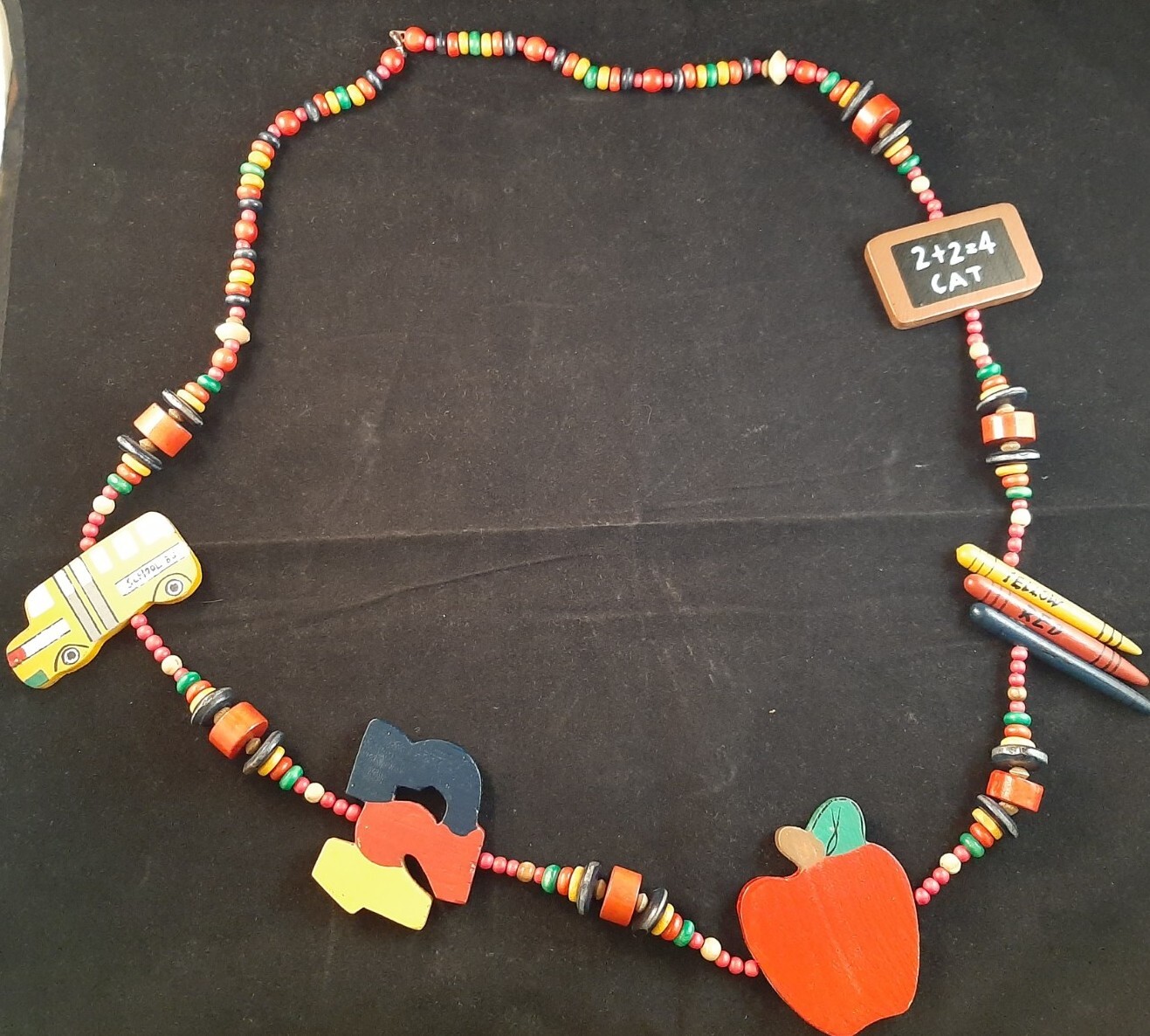 Vintage Haute Couture Wood Teacher Apple School Bus #… - Gem