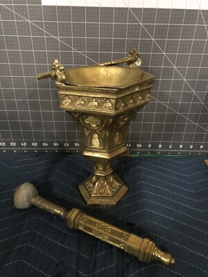 Aspersorium, Aspergillum Older Church Holy Water Bucket And Sprinkler ...