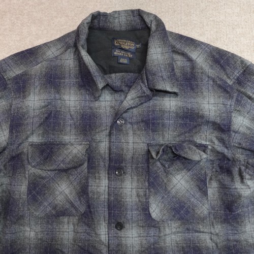 Pendleton Board Shirt XL Tall Blue Gray Shadow Plaid 100% Wool | eBay