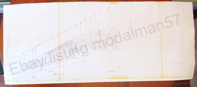 COPY vtg Northrop YB-49 flying wing blueprint unlabeled upper surface ...
