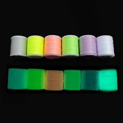 6 colors 150D Luminous Fly Tying Floss Thread Polyester Filament Yarn ...
