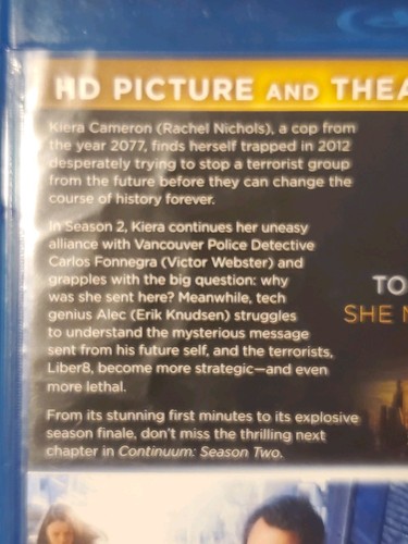 Continuum: Season Two (Blu-Ray, 2014) 3-Disc Set SyFy TV Series 2 Sci ...