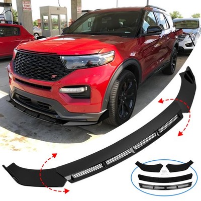 Gloss Black Car Front Bumper Spoiler Lip Splitter Body Kits For Ford ...