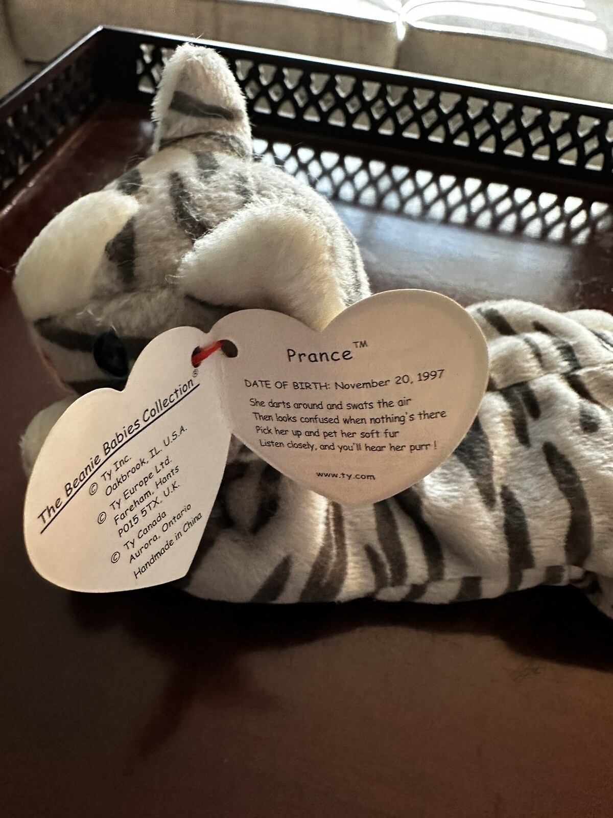 Ty Beanie Baby Prance the Cat November 20 1997 Retired Vintage | eBay