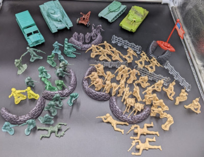 77 pc. Plastic Army Men ,Tanks & Misc inc. TimMee Soldiers - SEE ITEM ...