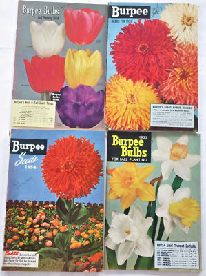 Burpees Seed Catalog Lot x 4 Bulbs Flowers 1953-55 pictorial mail order ...