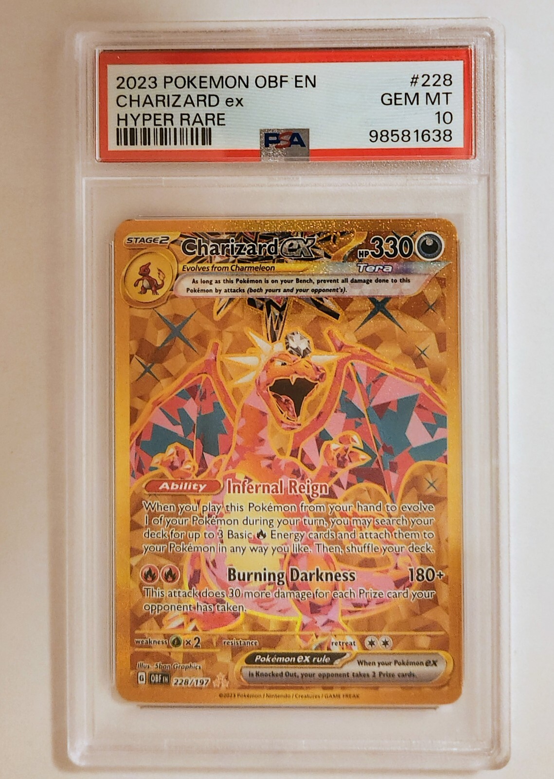 Charizard EX 2023 Scarlet & Violet: Obsidian Flames #228/197 Hyper Rare ...